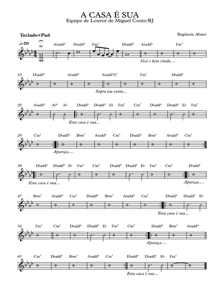 A CASA É SUA - Partitura Completa