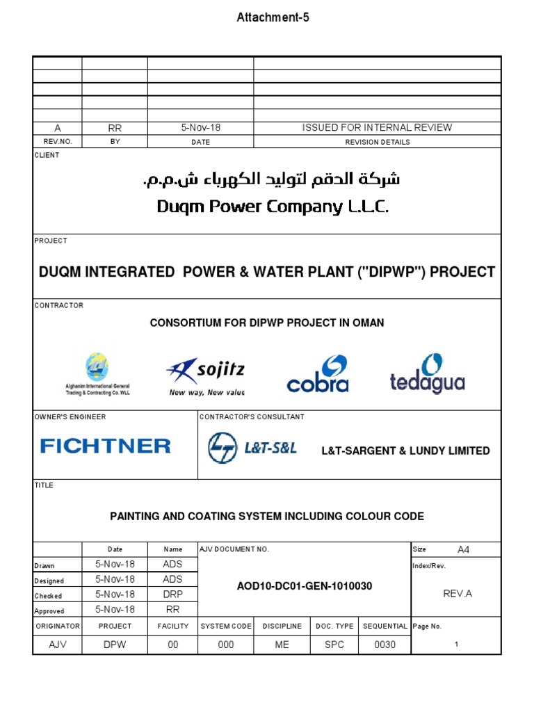 Attachment 5 - Painting and Coating System Including Colour Code | PDF ...