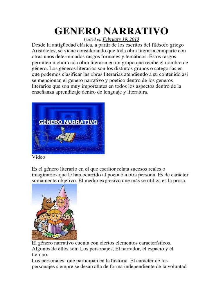 Genero Narrativo | PDF | Narrativa | Literatura infantil