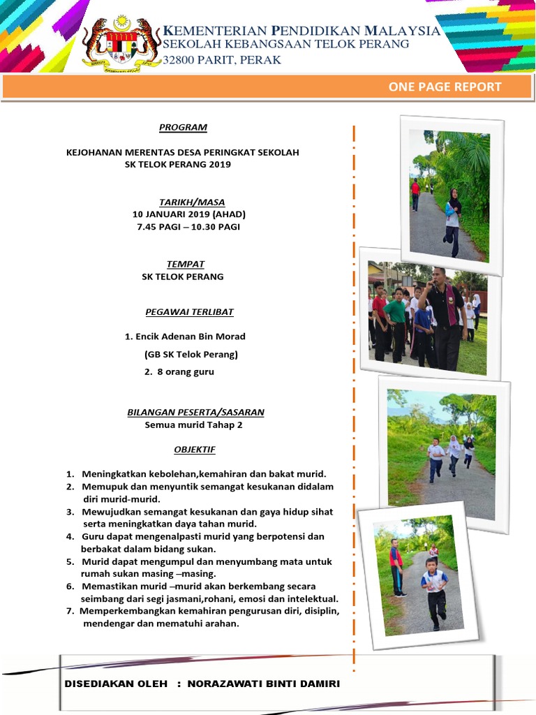 Contoh - One Page Report | PDF | Karier & Perkembangan