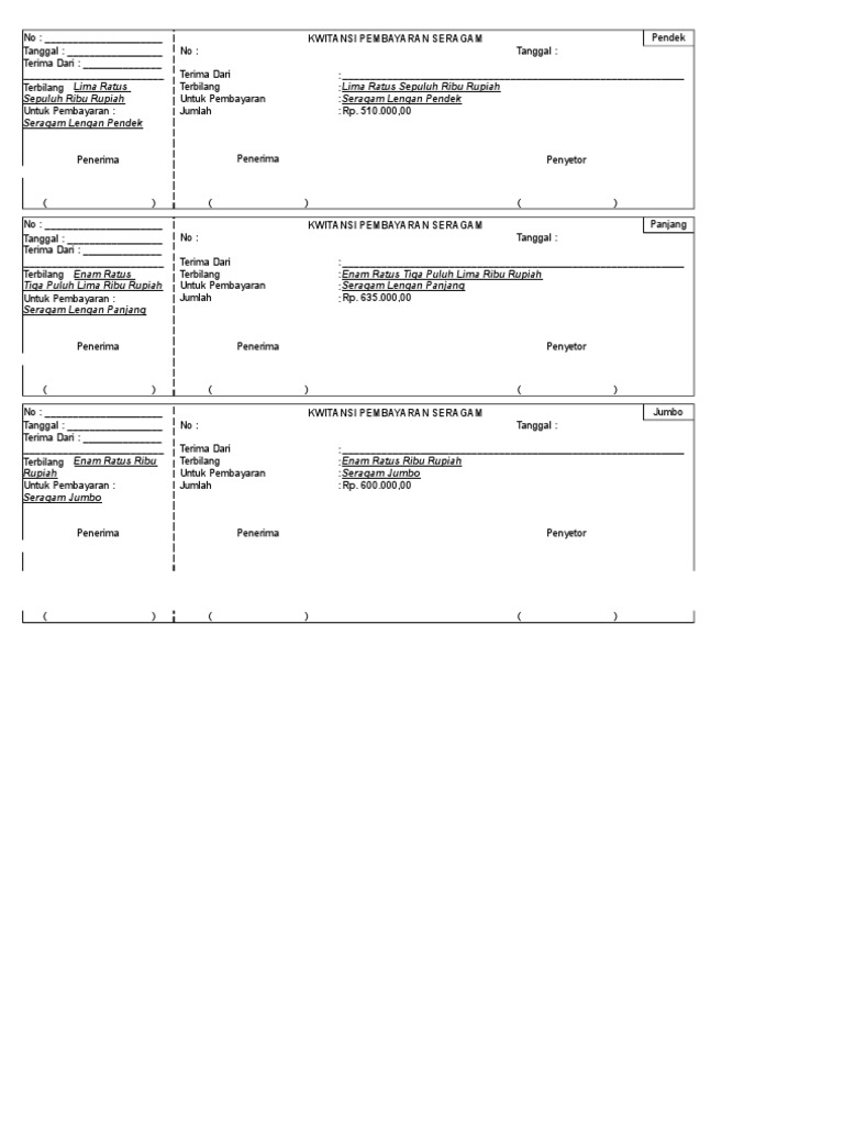 Kwitansi PPDB 2019 | PDF