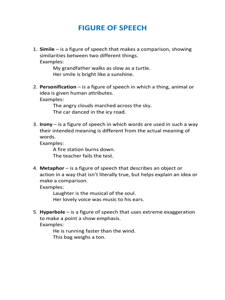 Figure of Speech Types Explained | PDF