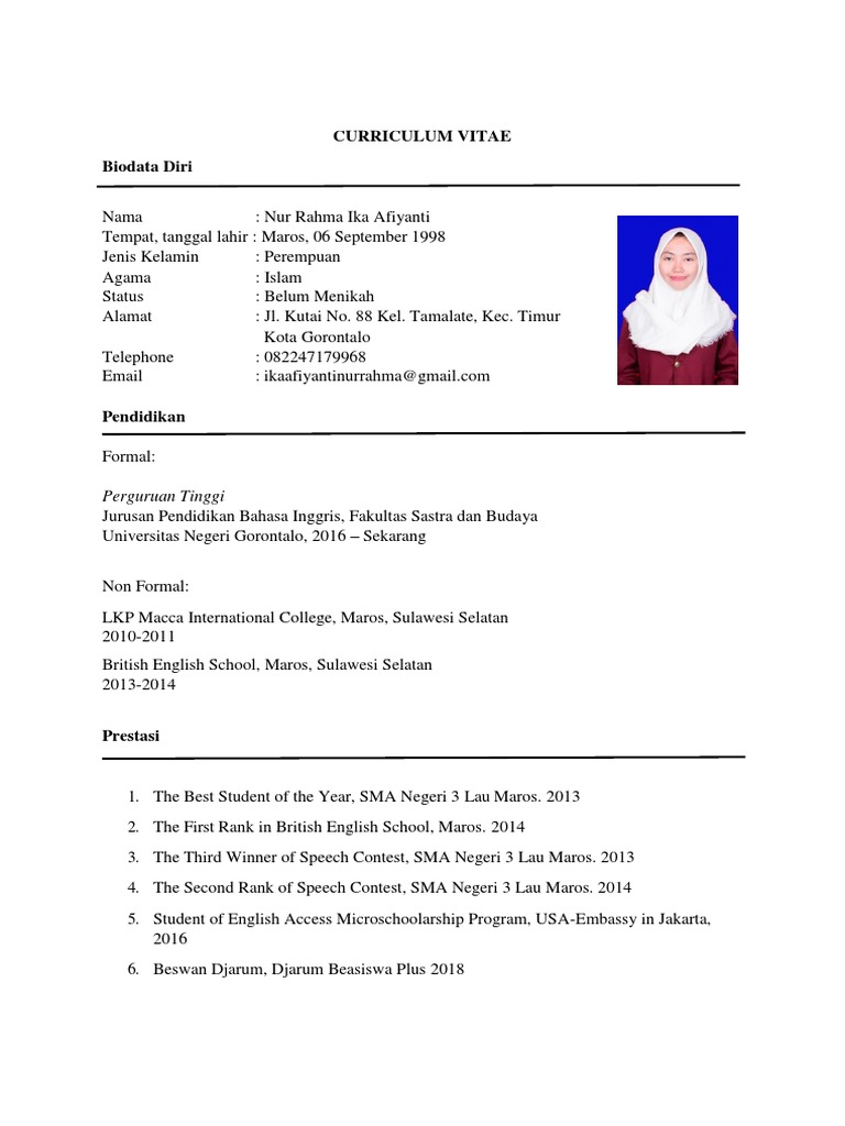 CURRICULUM VITAE Terbaru Gue-Dikonversi | PDF