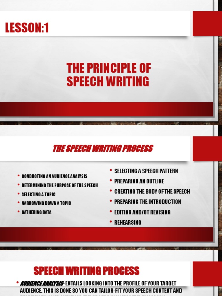 Lesson:1 The Principle of Speech Writing | PDF | Data | Communication