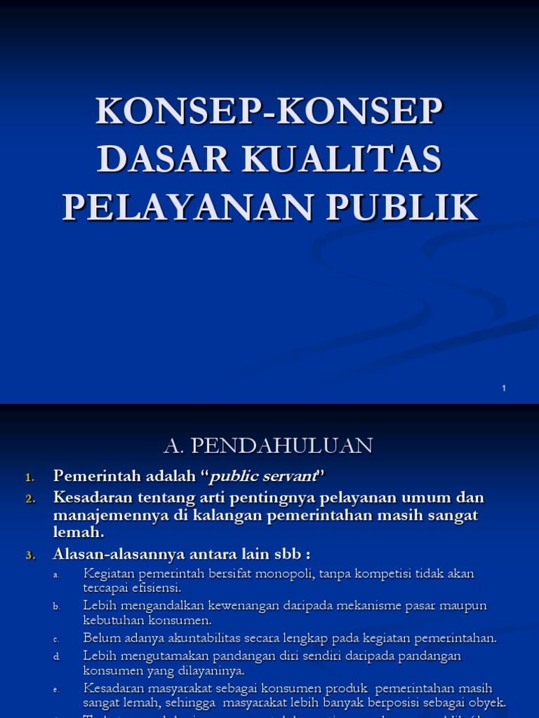 Konsep Pelayanan Publik | PDF