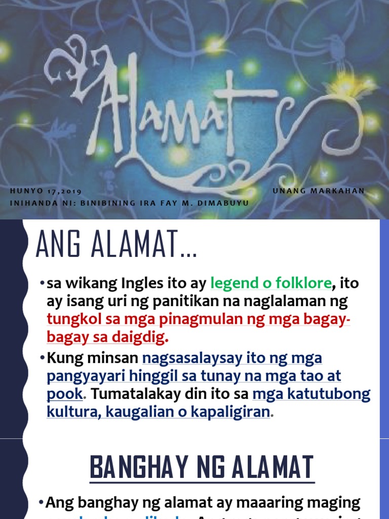 Alamat, Bahagi at Elemento Nito | PDF