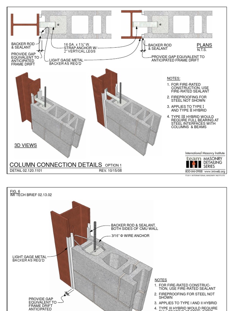 Steel Connection With Block Details | PDF | Masonry | Beam (Structure)