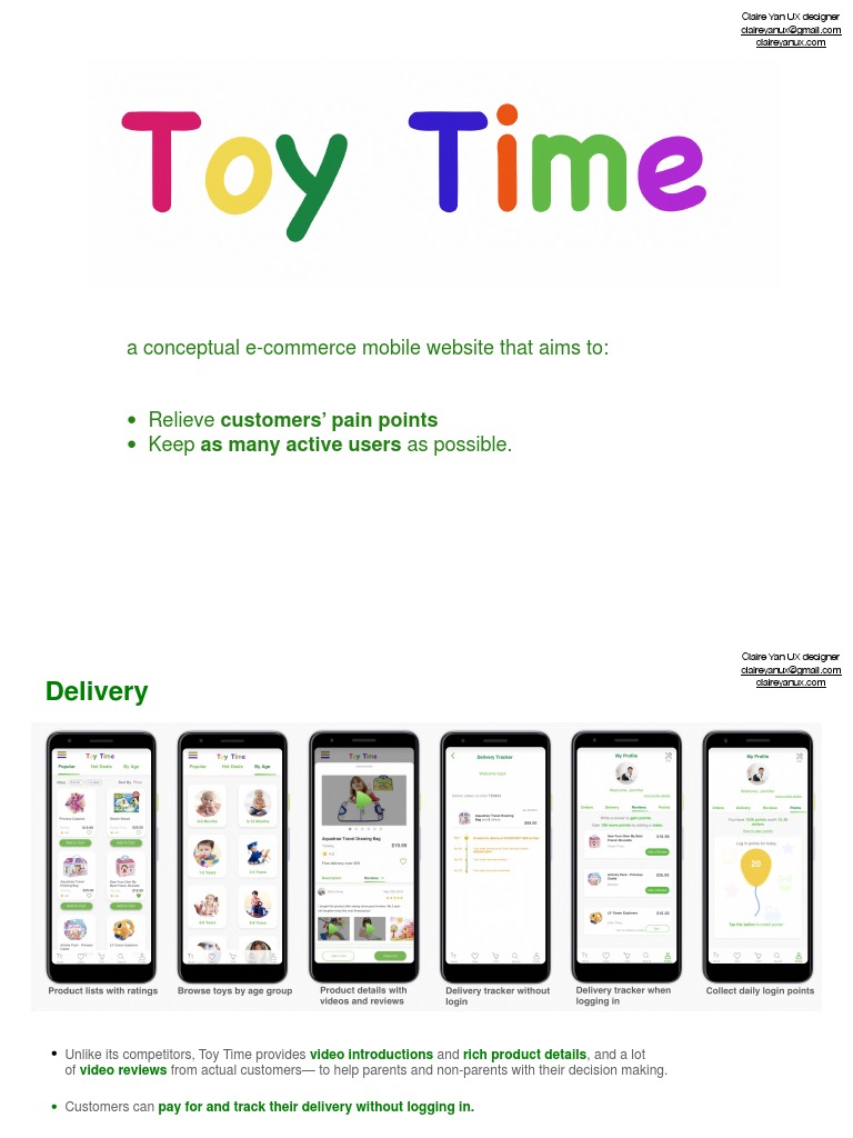 Claire Yan-Toytime UX Design Case Study | PDF | Computing | Cyberspace