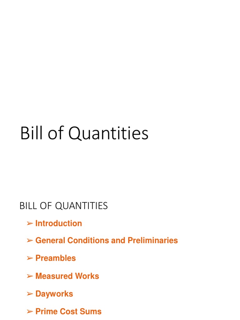 Bill of Quantities Guide | PDF | Cost | Specification (Technical Standard)