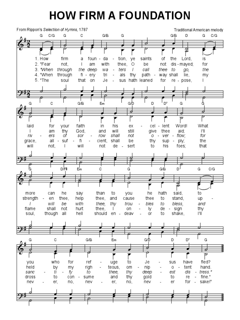 How Firm A Foundation Chords | PDF | Religious Behaviour And Experience