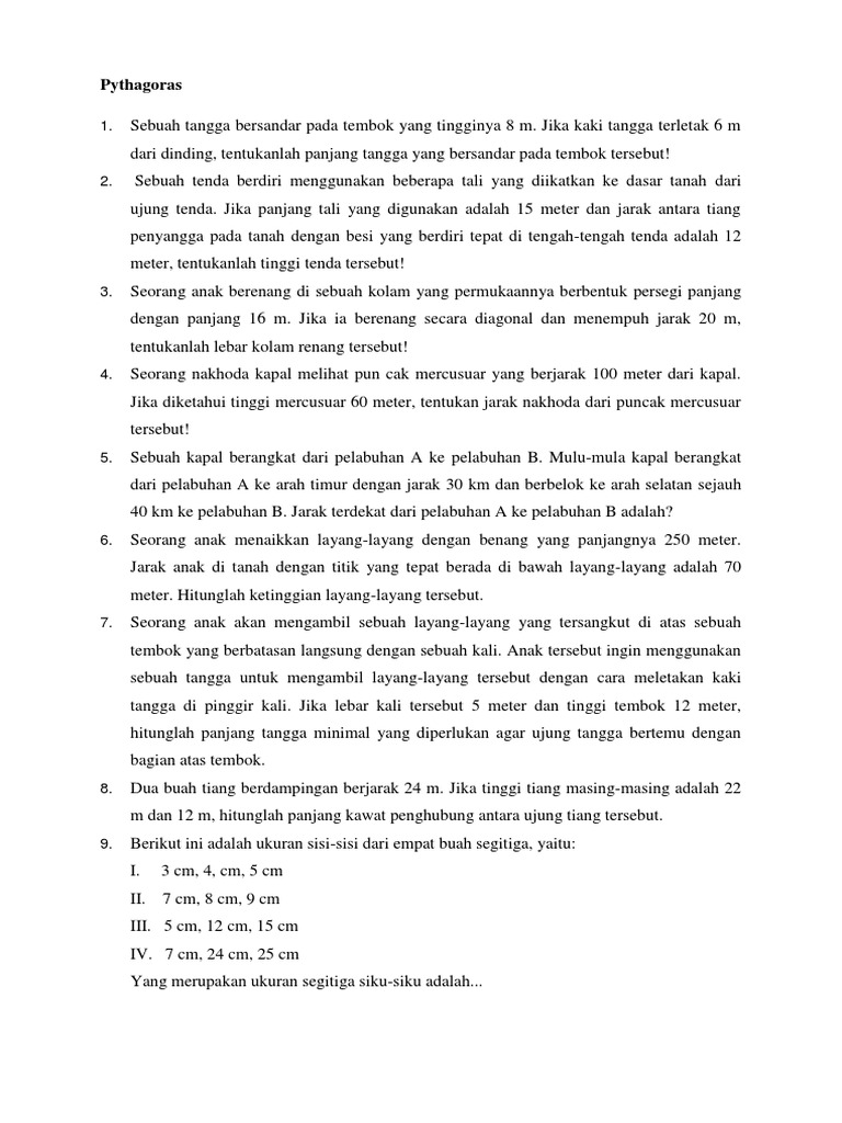 Soal Untuk SMP 3 MTK Bu Lela | PDF