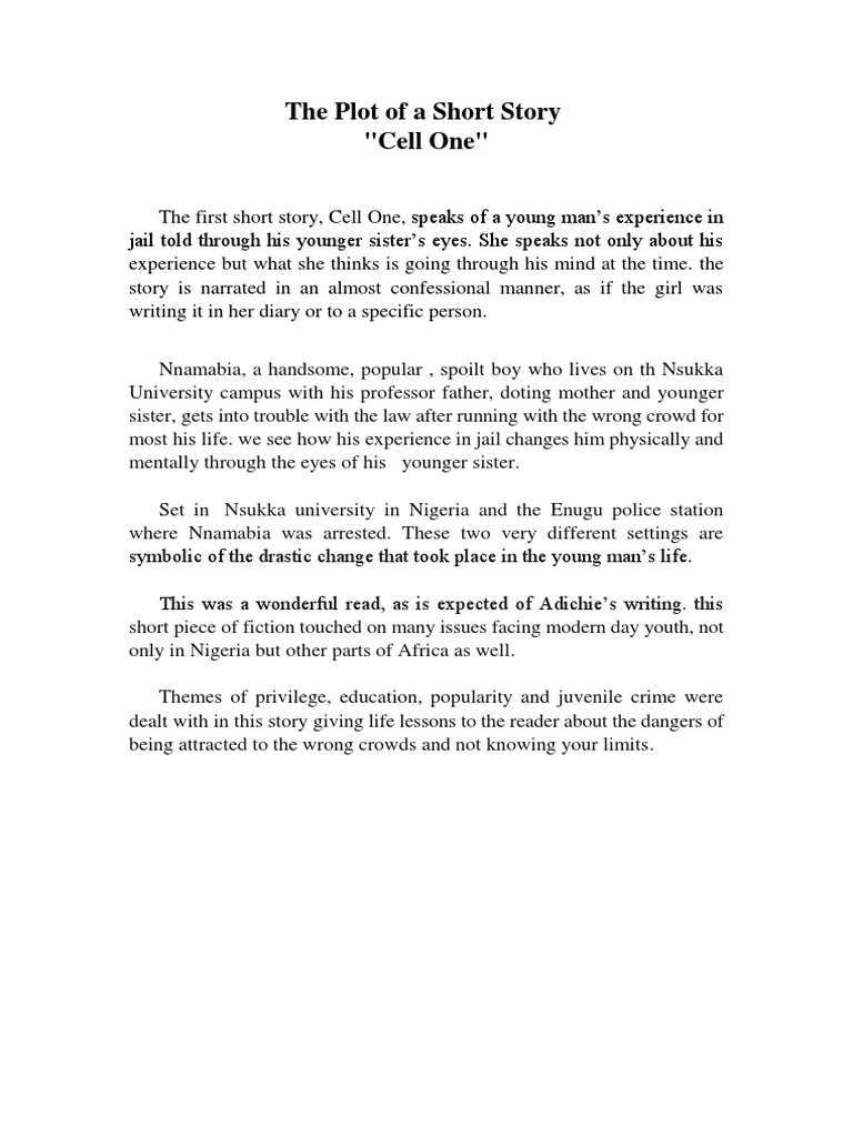 Cell One (Short Summary) | PDF