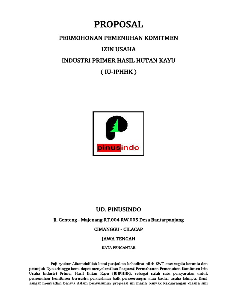 Proposal Perluasan IUIPHHK | PDF