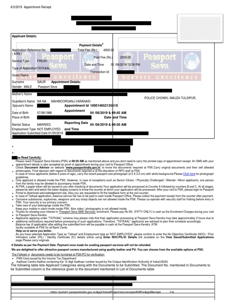 Appointment Reciept | PDF | Identity Document | Birth Certificate
