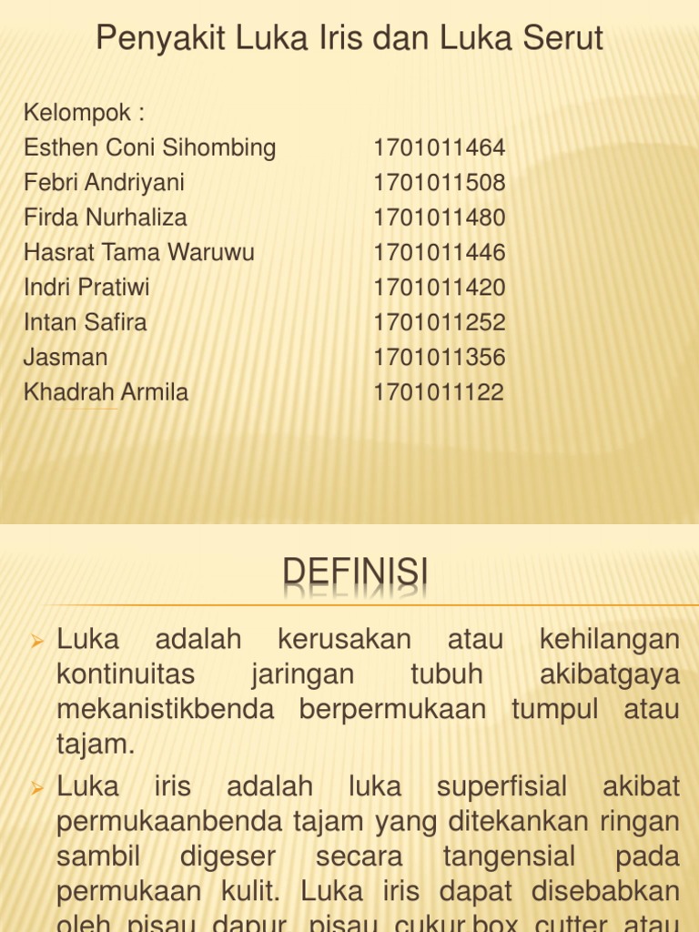 Penyakit Luka Iris Dan Luka Serut | PDF
