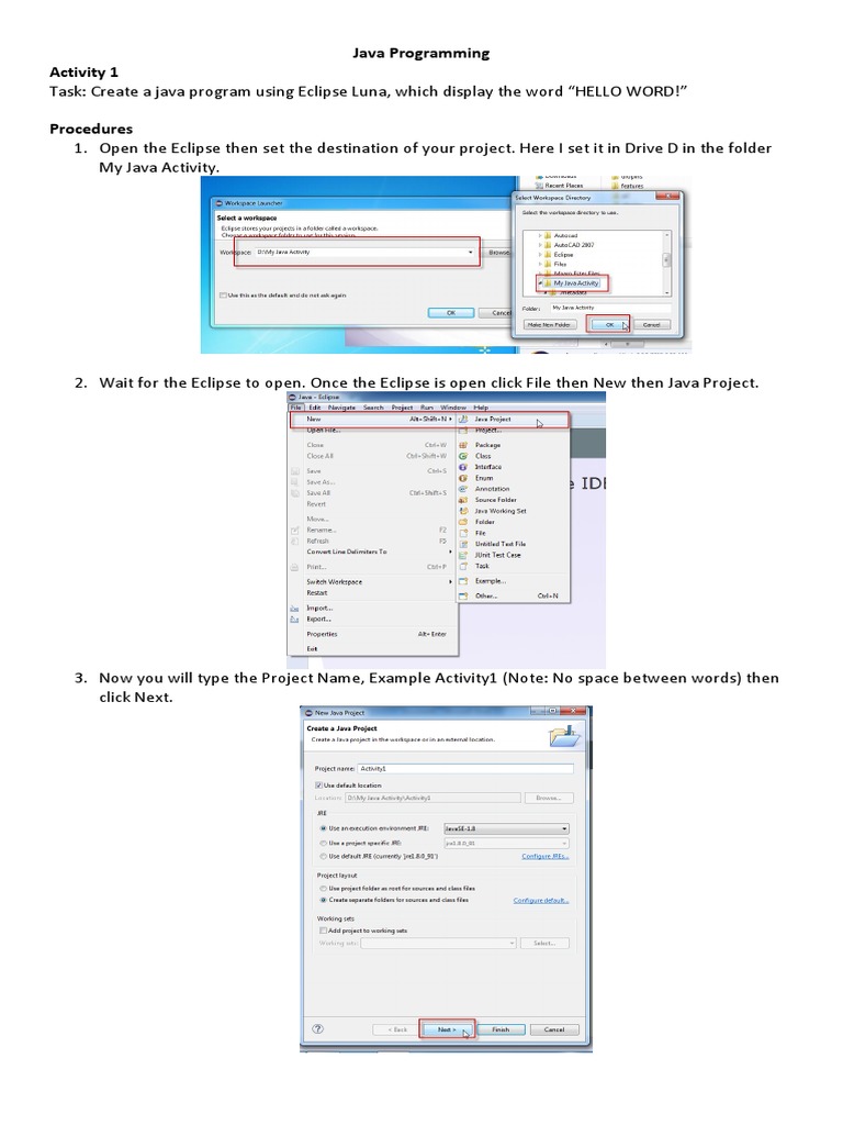 Java Programming - ACT1 | PDF | Java (Programming Language) | Eclipse (Software)