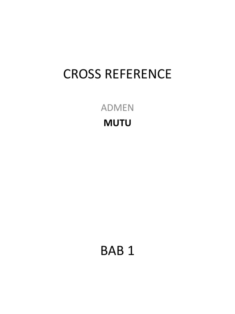 Cross Reference | PDF