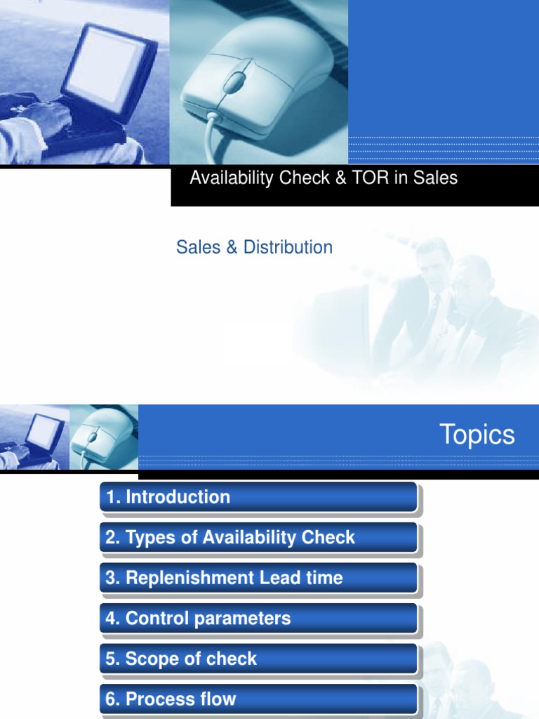Availability Check & Transfer of Requirements - Sales | PDF | Delivery ...