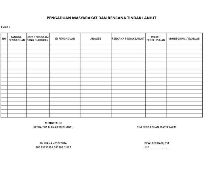 Form Laporan Pengaduan Masyarakat | PDF