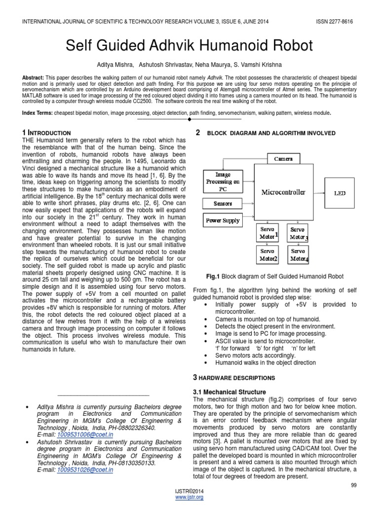Self Guided Adhvik Humanoid Robot | PDF | Robot | Robotics