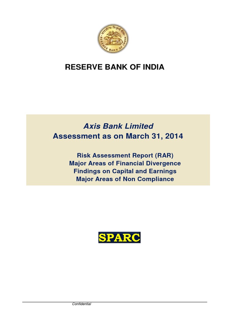 Axis Bank Risk Assessment Report 2014 | PDF | Market Liquidity | Banks