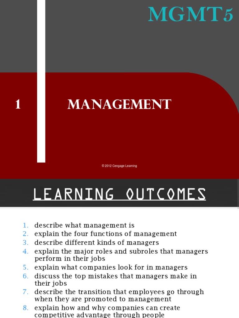 Management 1: © 2012 Cengage Learning | PDF | Applied Psychology ...