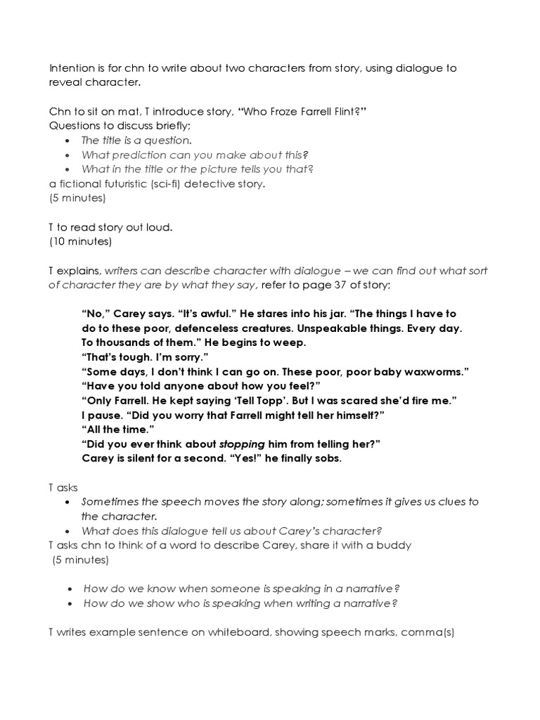 Narrative-Character Through Dialogue | PDF | Punctuation