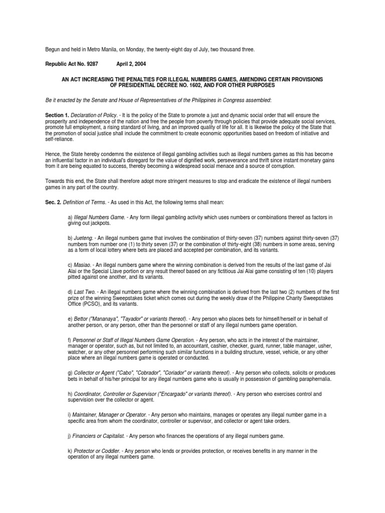 Ra 9287 | PDF | Crime & Violence | Crime Thriller