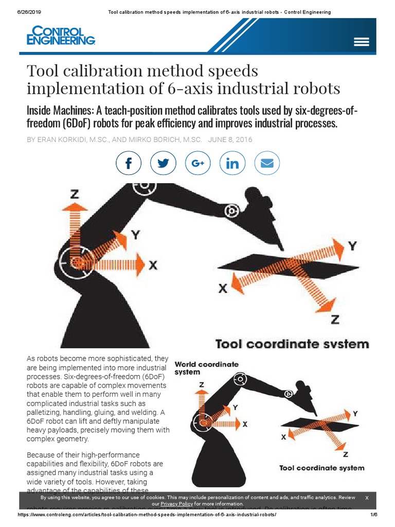 Tool Calibration Method Speeds Implementation of 6-Axis Industrial ...