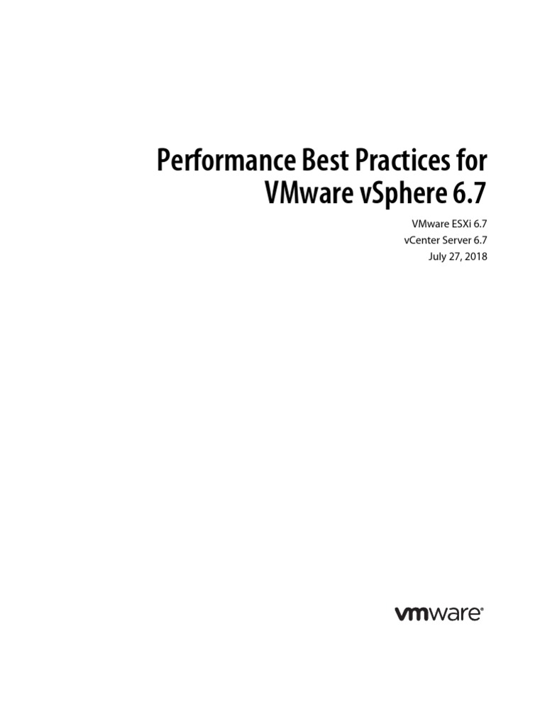 Vsphere Esxi Vcenter Server 67 Performance Best Practices | PDF | Computer Data Storage | V Mware