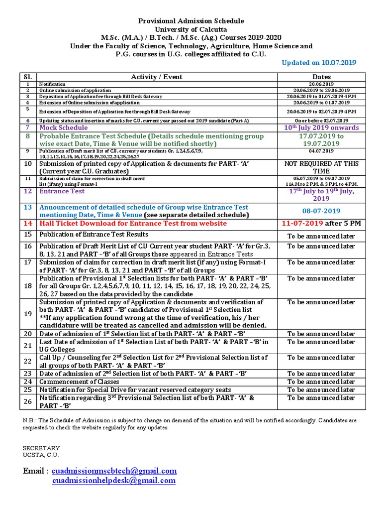 Mock Schedule 10 July 2019 Onwards | PDF | Postgraduate Education ...