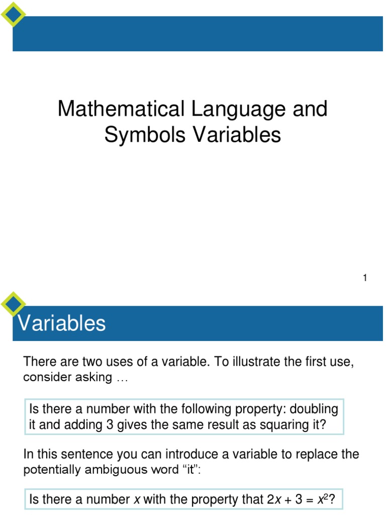 Mathematical Language | PDF | Mathematical Concepts | Teaching Mathematics