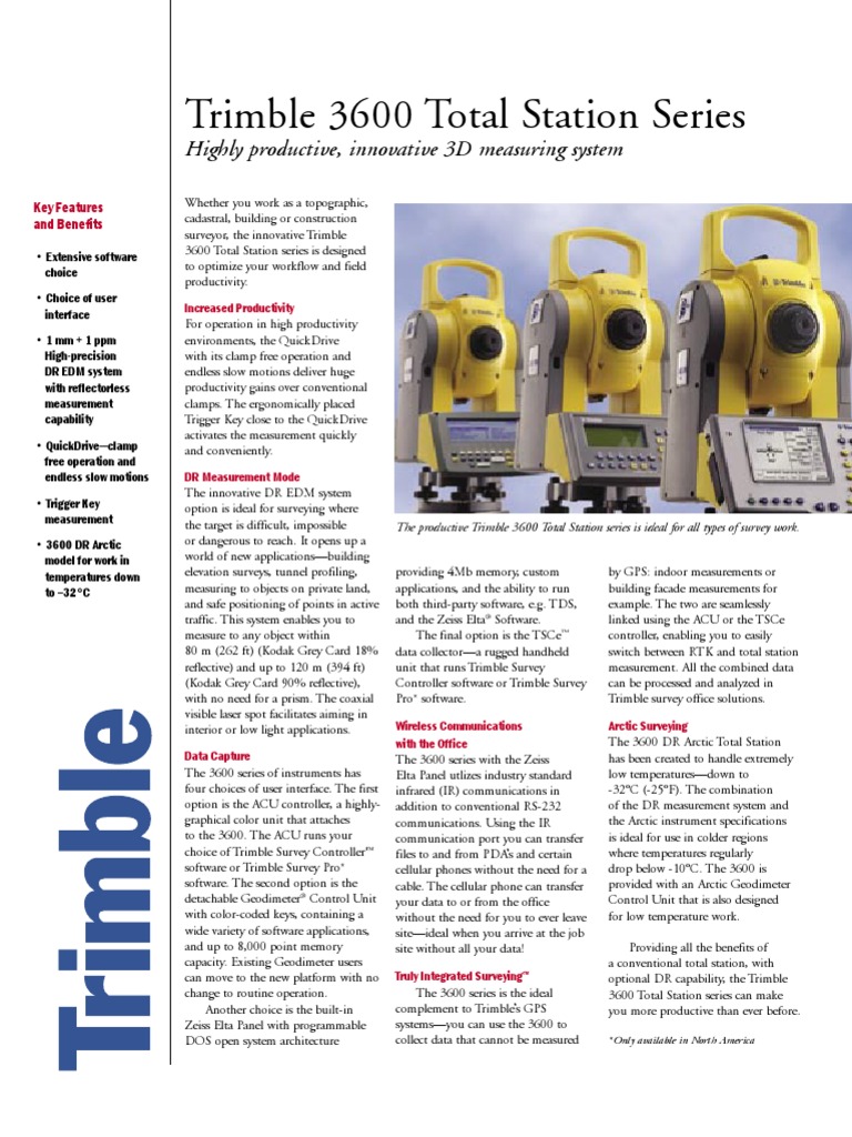 3600 Data Sheet | PDF | Surveying | Minute And Second Of Arc