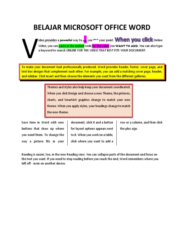 Belajar Microsoft Office Word: Help Prove | PDF