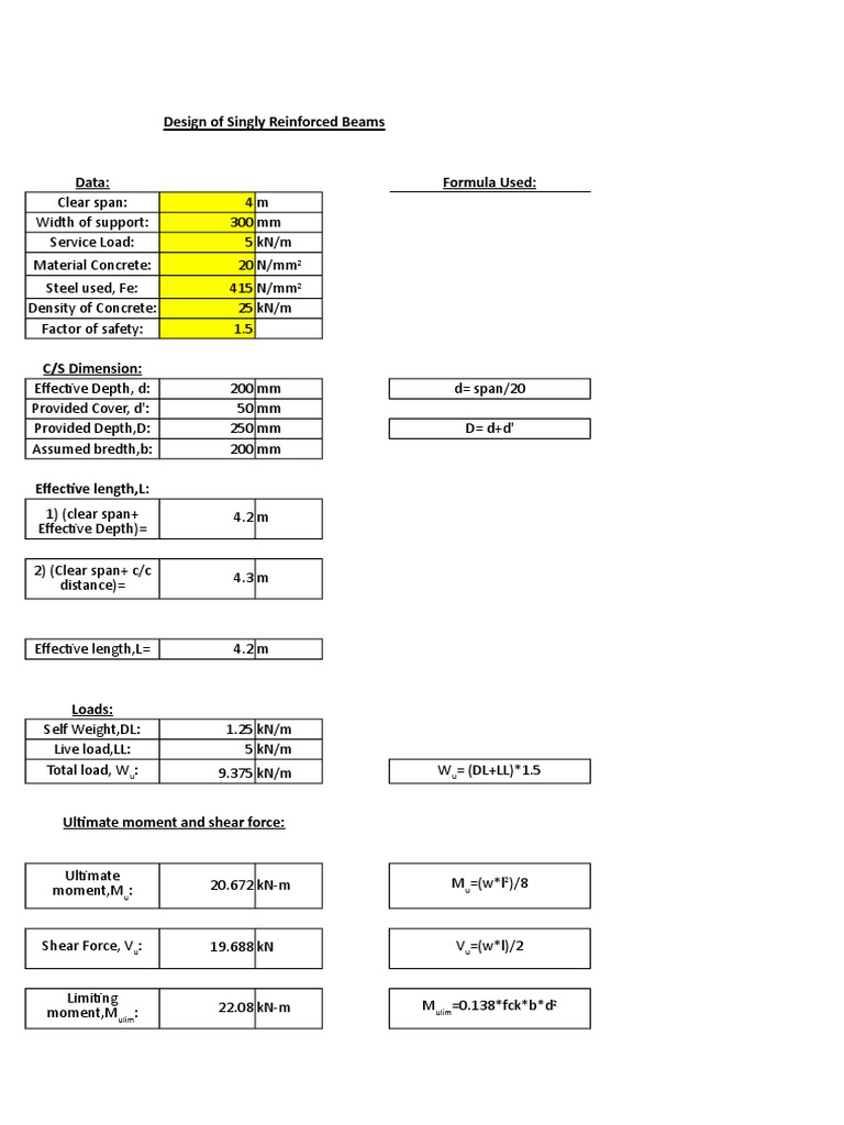 Slab Excel | PDF | Beam (Structure) | Young's Modulus