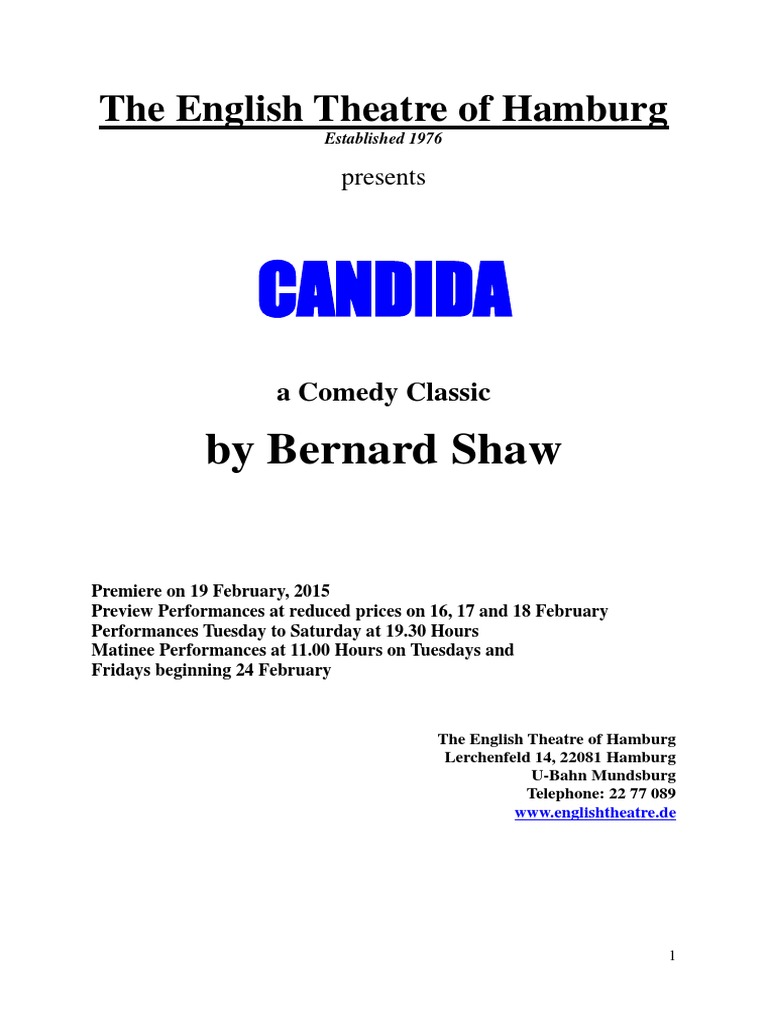 Candida: by Bernard Shaw | PDF | George Bernard Shaw | Plays