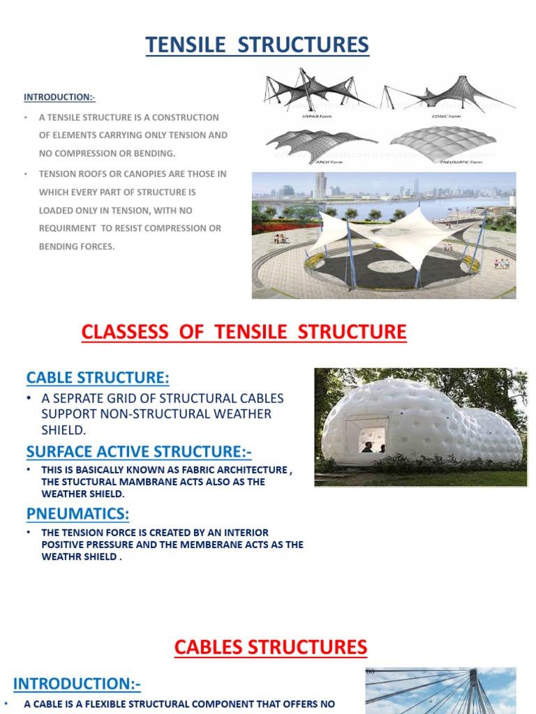 Brief On Tensile Structures | PDF | Civil Engineering | Materials