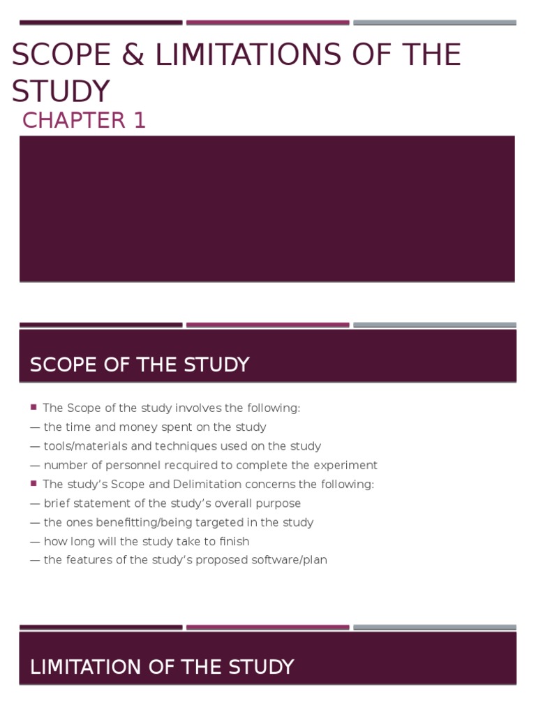 Scope and Limitations: Research Paper/Plan | PDF | Thesis | Psychology