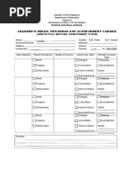 Learner's Needs, Progress and Achievement Cardex (Anecdotal Record Assessment Form) by Teacher ...