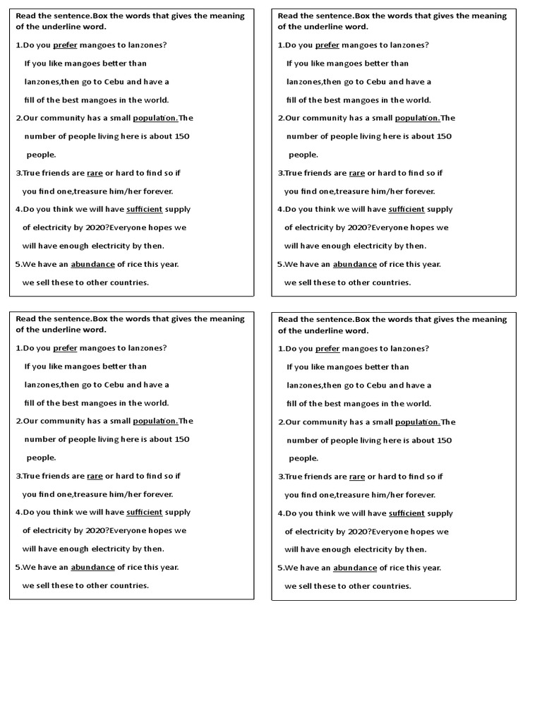 Understanding Word Meanings in Context | PDF | Language Arts ...