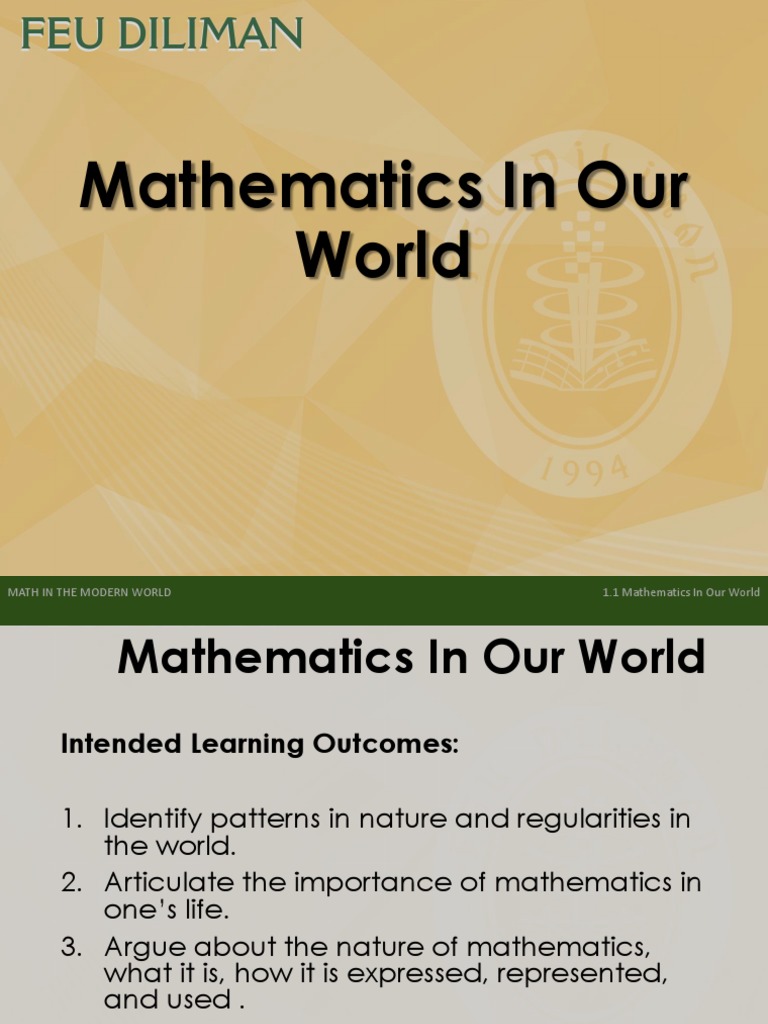 1.1mathematics in Our World | PDF | Ratio | Symmetry