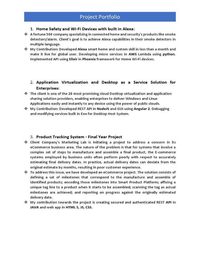 Project Portfolio: 1. Home Safety and Wi-Fi Devices With Built in Alexa ...