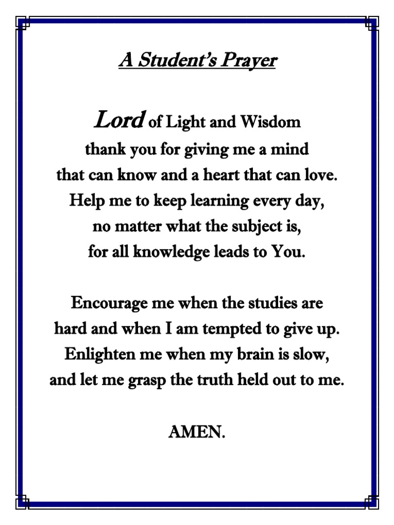A Student Prayer | PDF