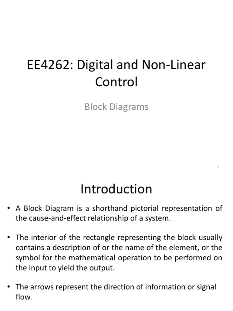 EE4262: Digital and Non-Linear Control: Block Diagrams | PDF | Control ...