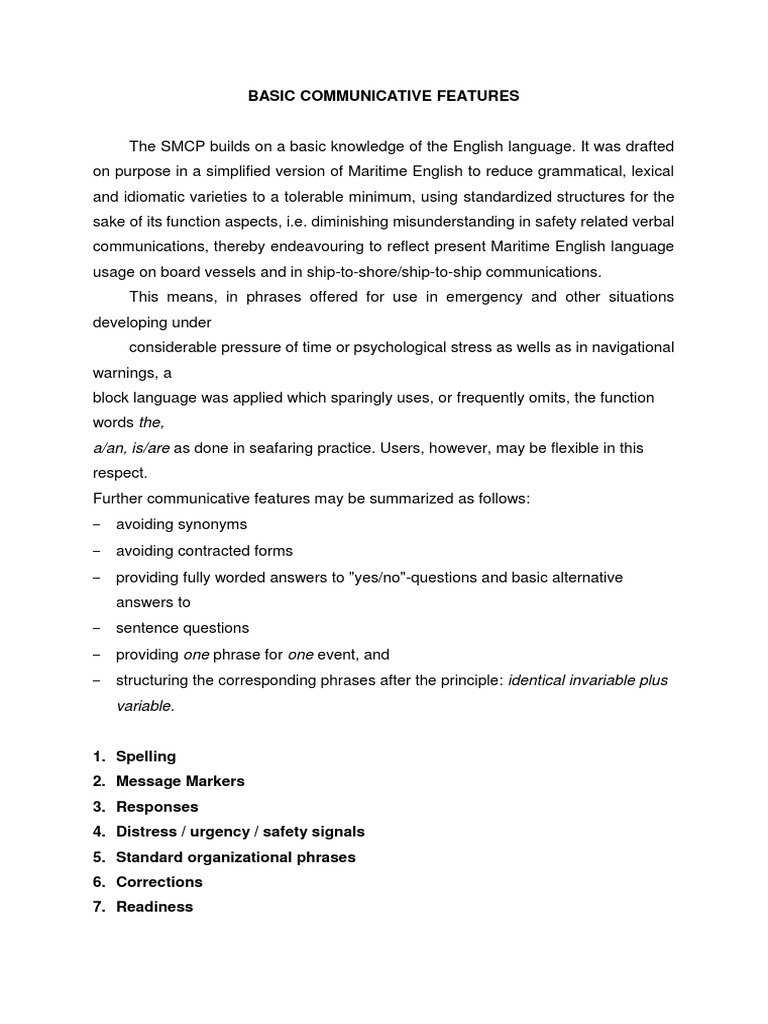 Basic Communicative Features SMCP | PDF | Speed | English Language