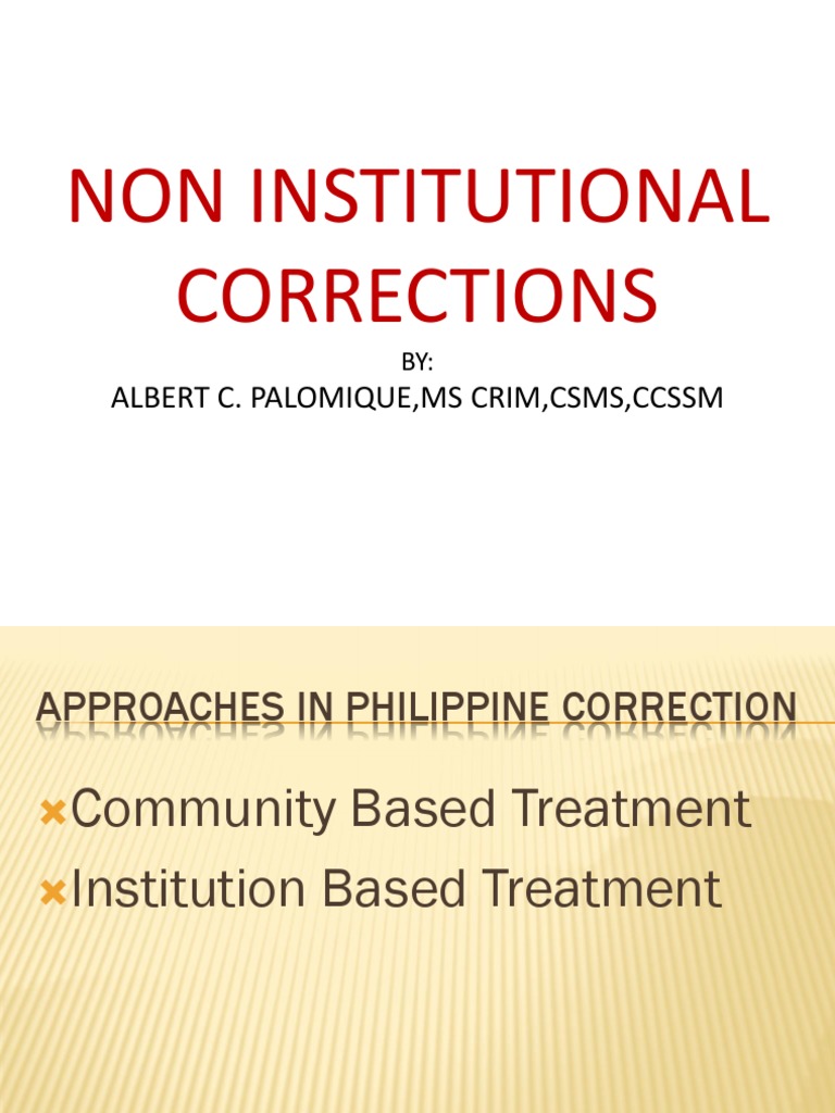Non Institutional Corrections | PDF | Probation | Pardon