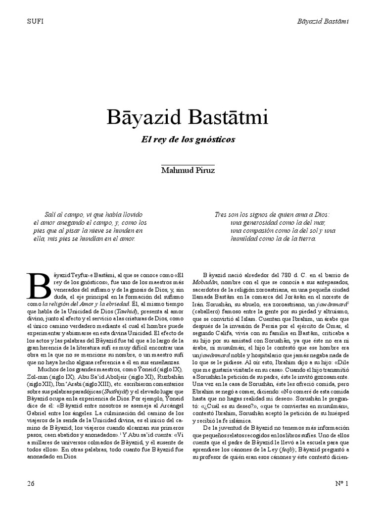Bayazid Bastami | PDF | El sufismo | Amor