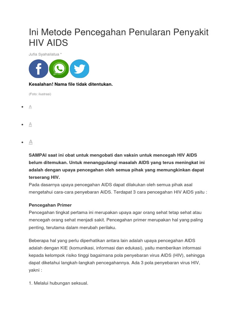 Metode Pencegahan HIV/AIDS | PDF | Pengembangan Diri | Kesehatan Holistik