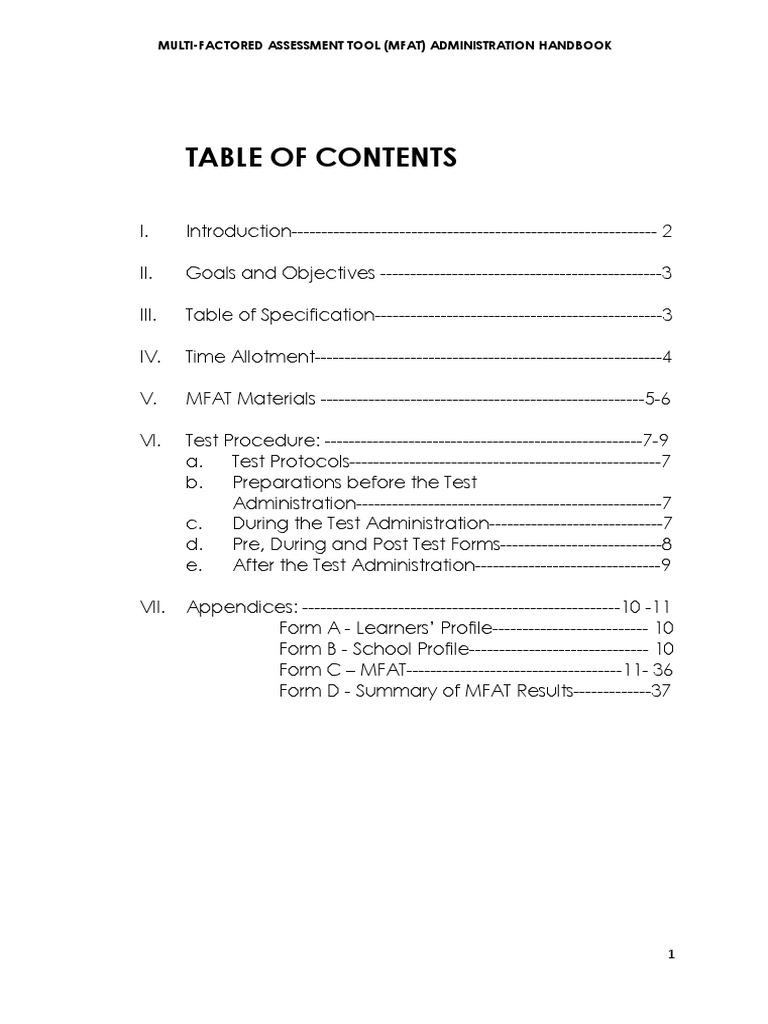 Revised MFAT Handbook PDF | PDF