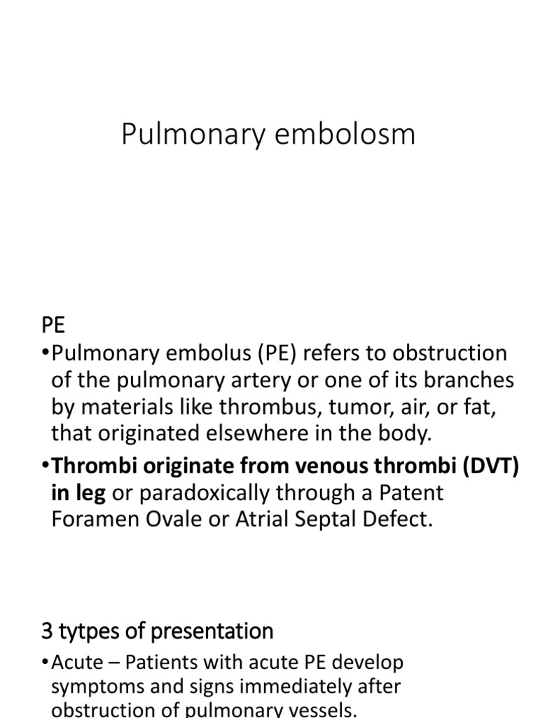 Understanding Pulmonary Embolism (PE) | PDF | Cardiovascular System ...